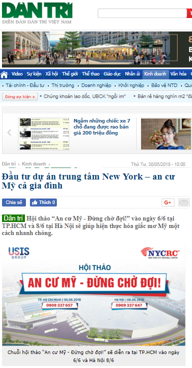 [Dân Trí] -- Đầu tư dự án trung tâm New York – an cư Mỹ cả gia đình